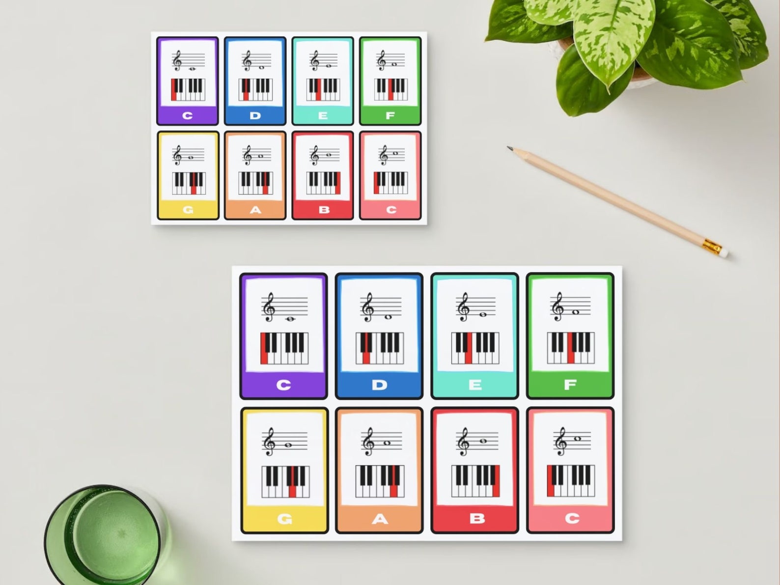 Music Notes Flashcards, Music Symbols, Printable Flashcards, Note ...