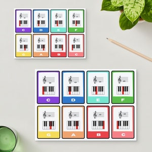 Colorful Music Note Flashcards for Kids, Music Symbols, Printable ...
