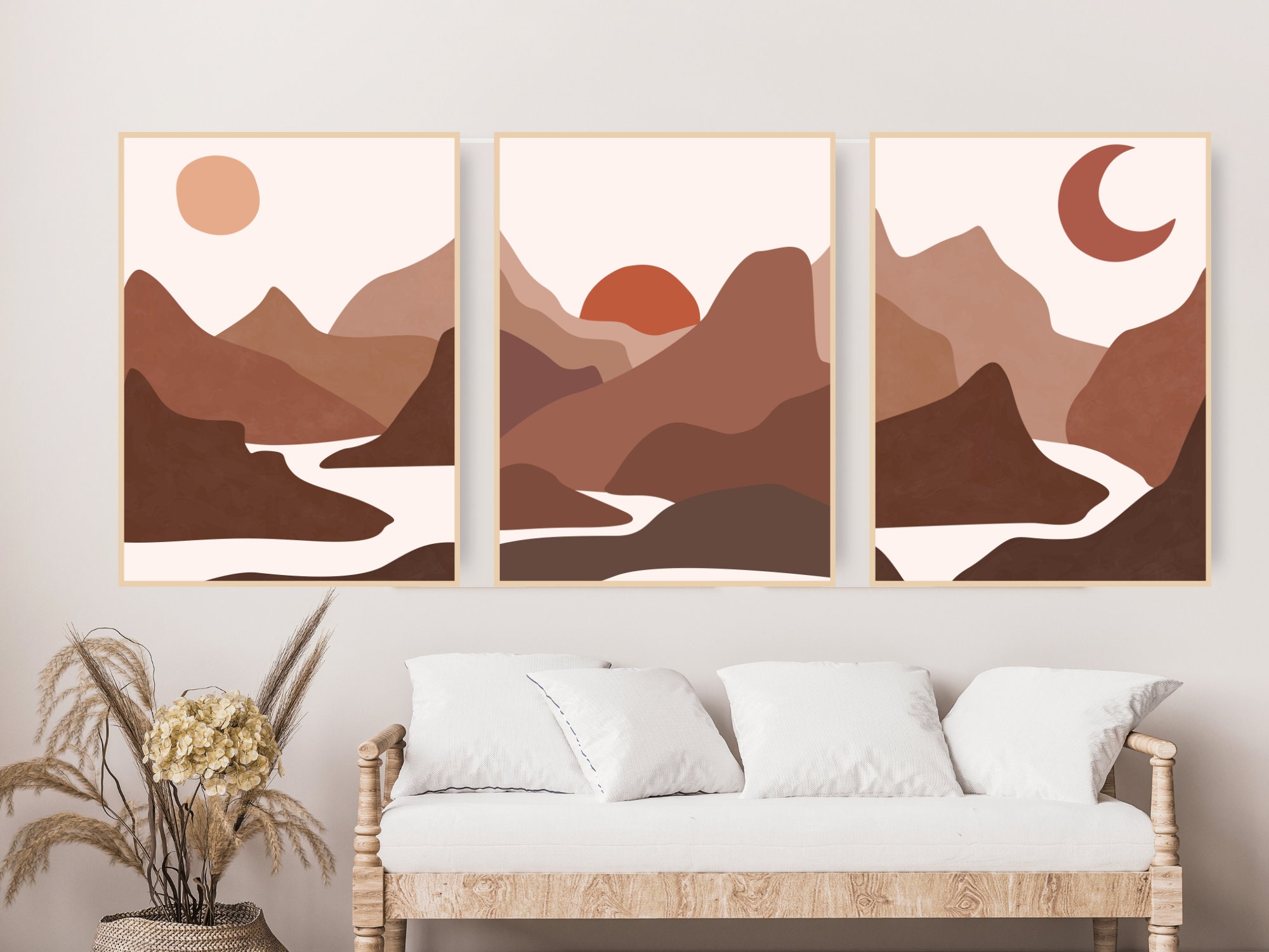 Boho Landscape Naturedownload, Tryptic Landscape Wall Art, Landscape ...