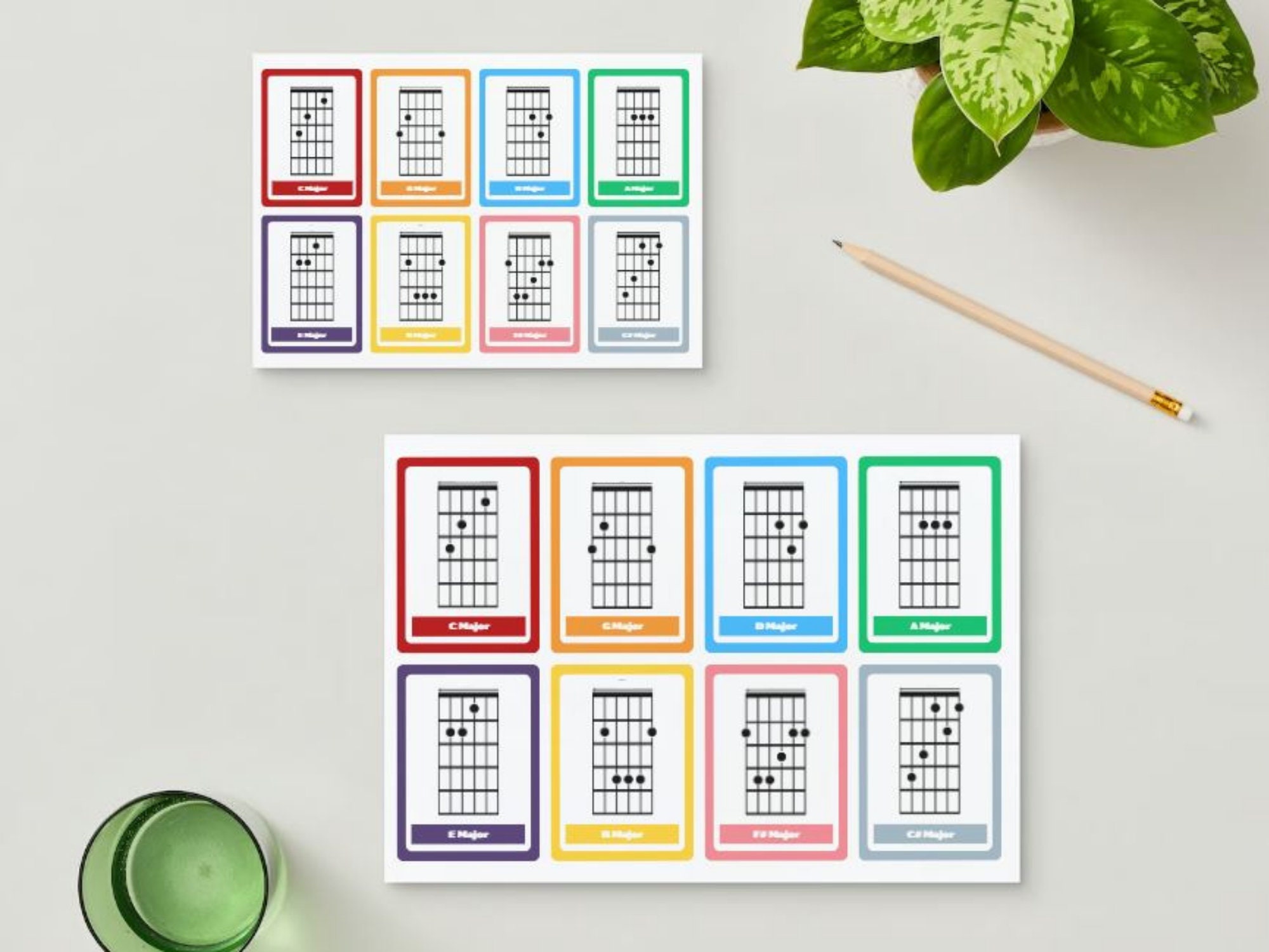 Guitar Chord Chart, Flash Cards, Guitar Theory, Guitarist Gift, Guitar ...