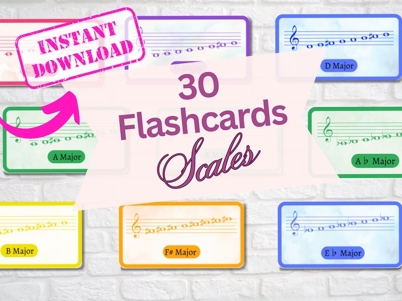 Music Scales, Printable Flashcards, Music Symbols, Music Education ...