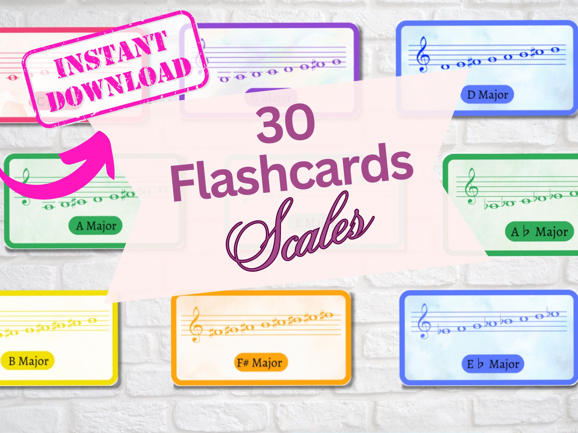 Music Scales, Printable Flashcards, Music Symbols, Music Education ...