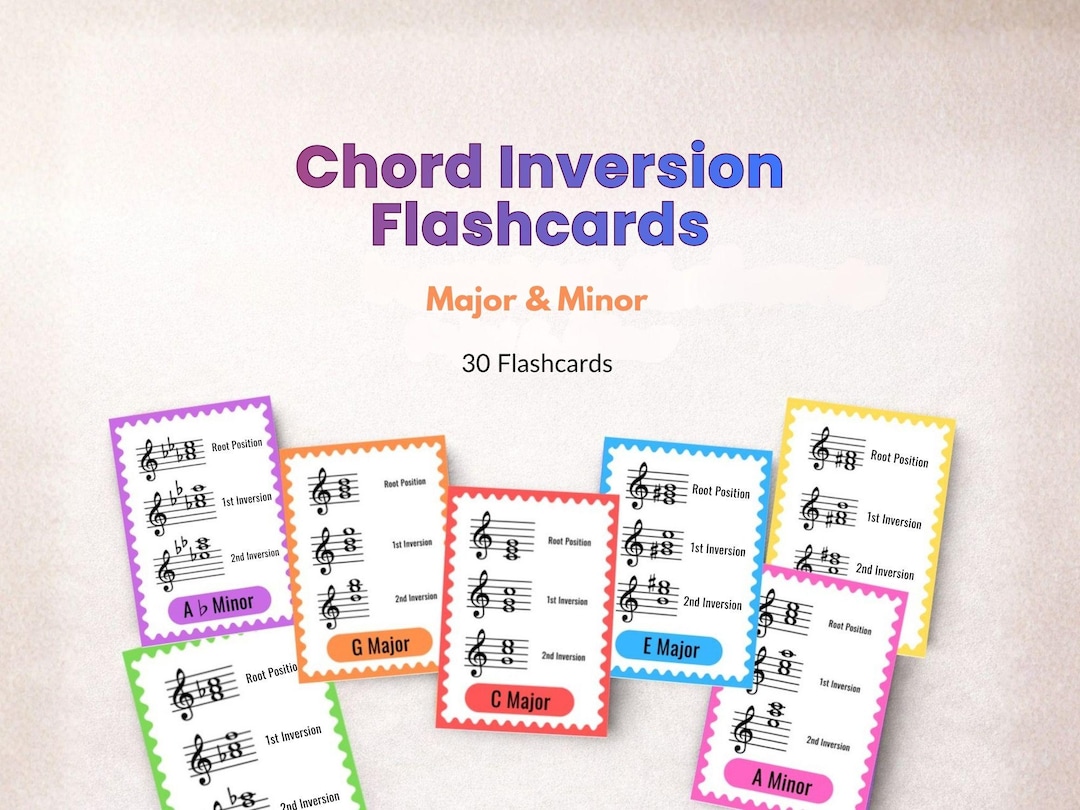 Chord Inversions Printable Flashcards, Piano Student, Piano Education ...