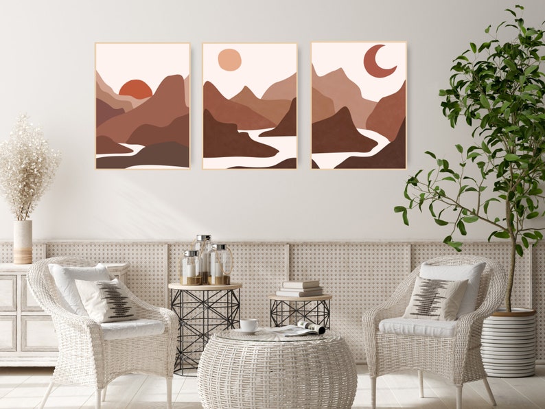 Boho Landscape Naturedownload, Tryptic Landscape Wall Art, Landscape ...