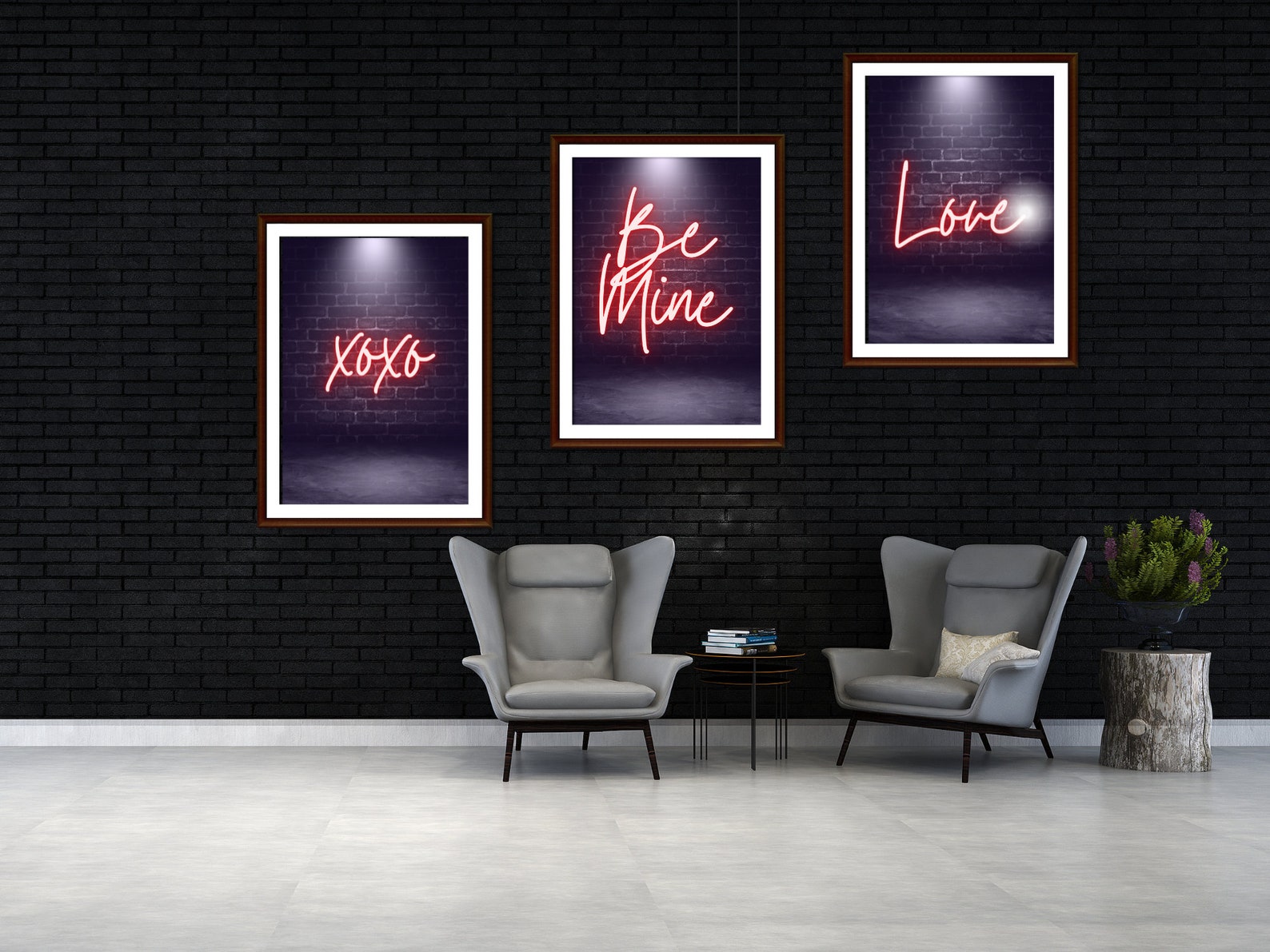 Printable Wall Art Set of 3 With Words 3 Piece Wall Art Dark - Etsy