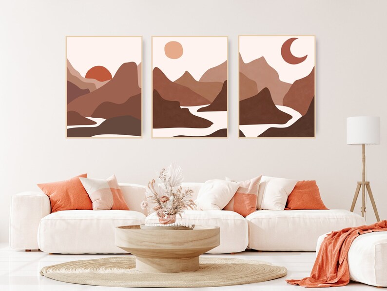 Boho Landscape Naturedownload, Tryptic Landscape Wall Art, Landscape ...