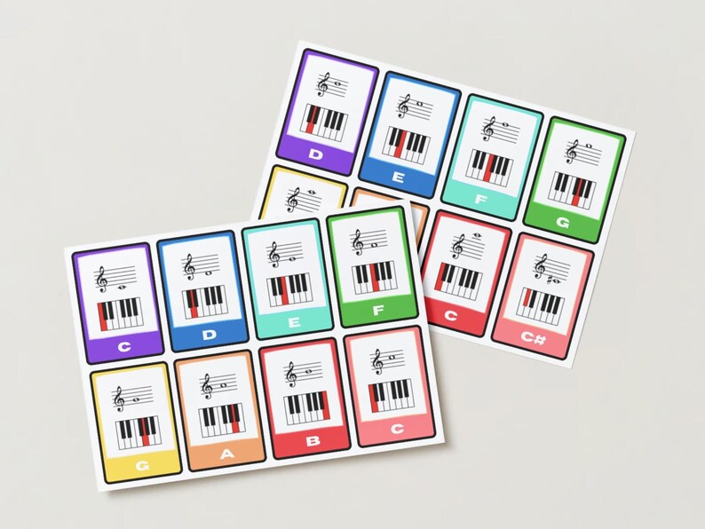 Music Notes Flashcards, Music Symbols, Printable Flashcards, Note ...