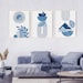 Mid-century Indigo Wall Art Modern Indigo Artwork Indigo Boho Wall Art ...