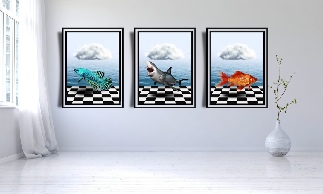 Surreal Fish Art | Weirdcore Surreal | Surreal Fish Print | Surreal Art ...