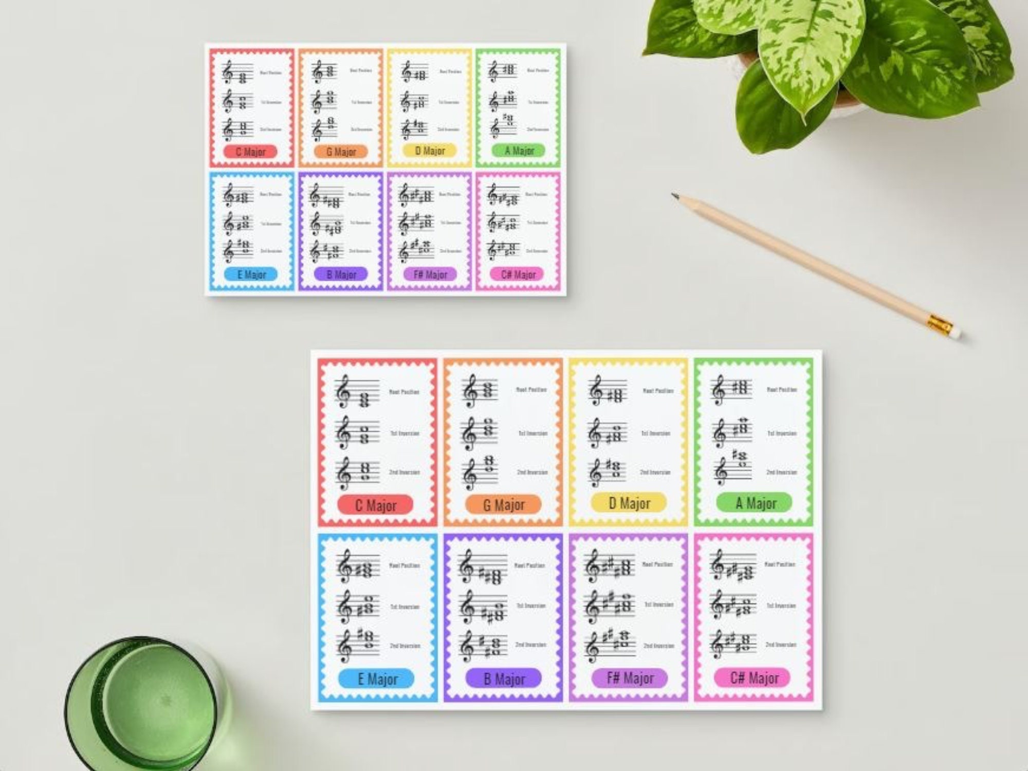 Chord Inversions Printable Flashcards, Piano Student, Piano Education ...