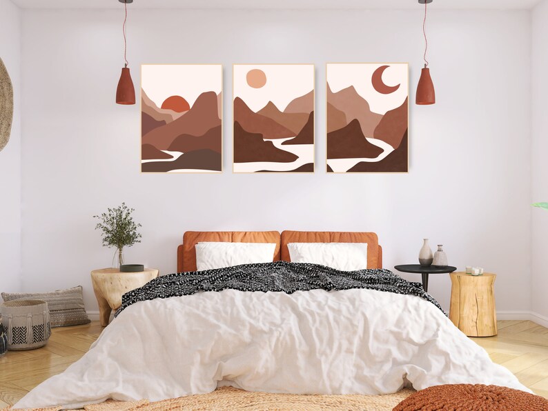 Boho Landscape Naturedownload, Tryptic Landscape Wall Art, Landscape ...
