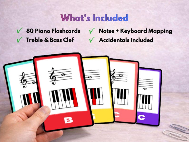Colorful Music Note, Flashcards for Kids, Music Symbols, Printable ...