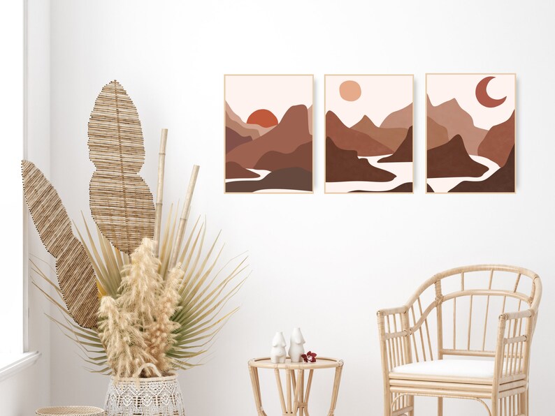 Boho Landscape Naturedownload, Tryptic Landscape Wall Art, Landscape ...