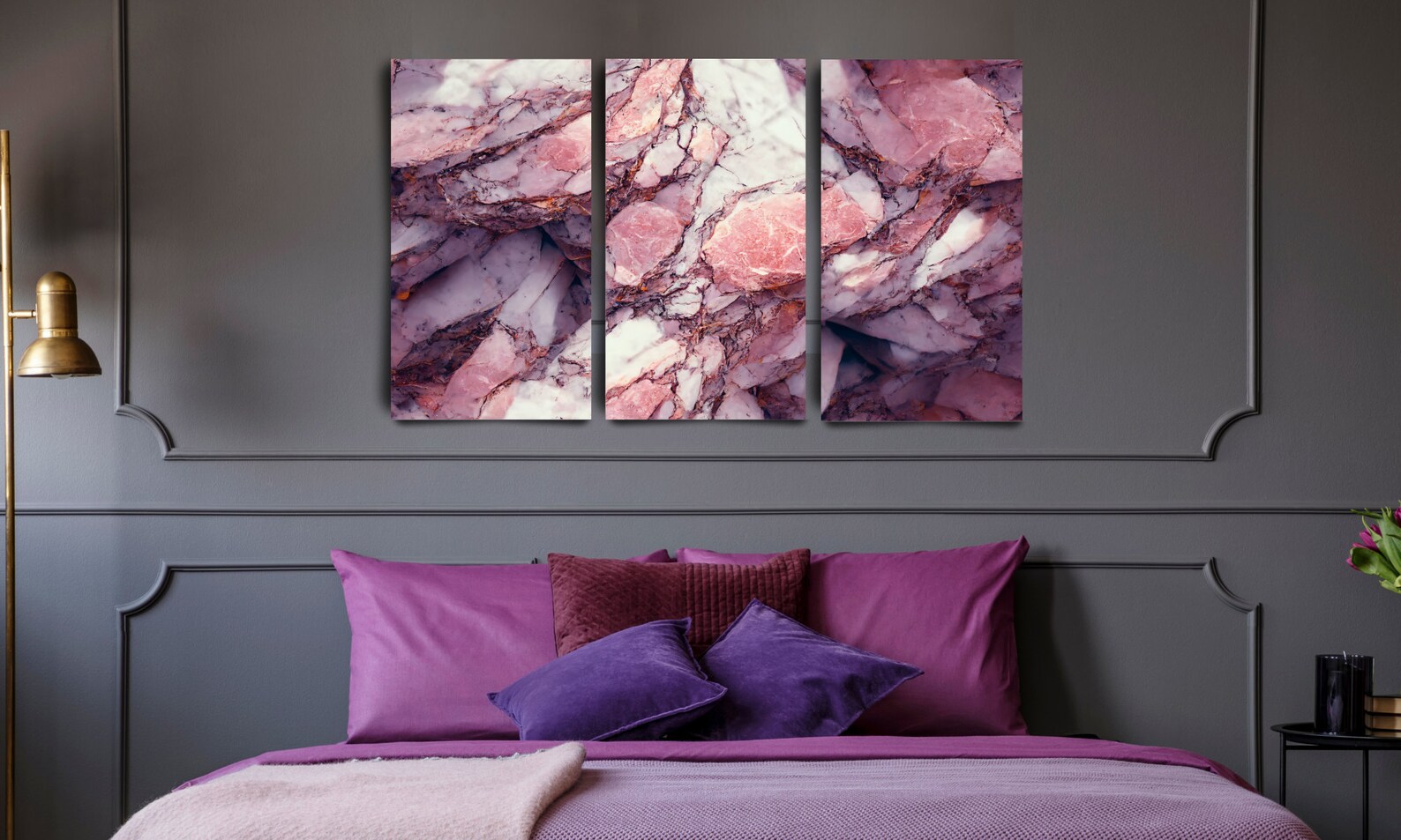 Burgundy Abstract Wall Art | Geode Art Work | Bordeaux Wall Art | Pink ...