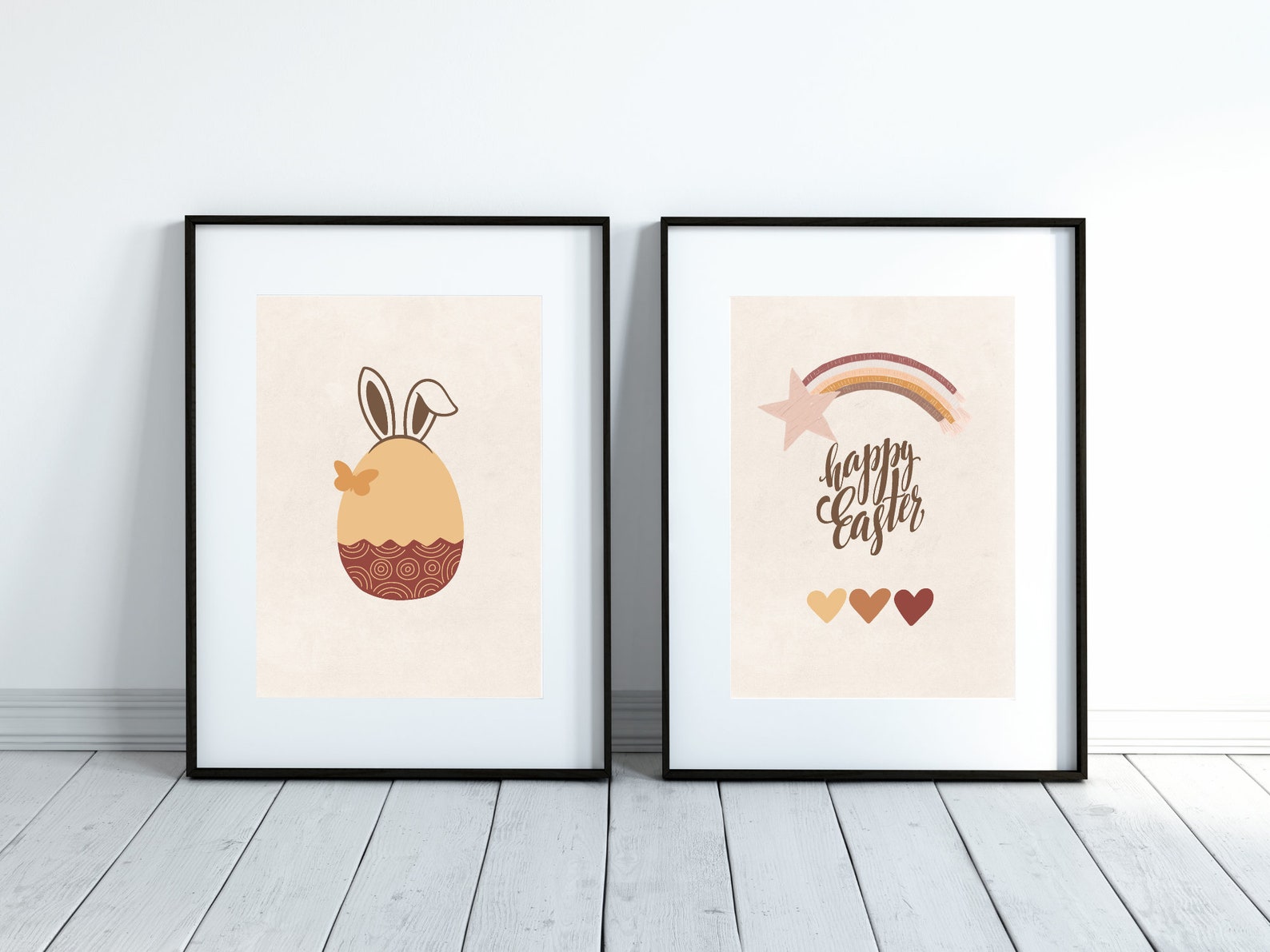 Boho Happy Easter Wall Art, Printable Happy Easter Wall Art, Boho ...