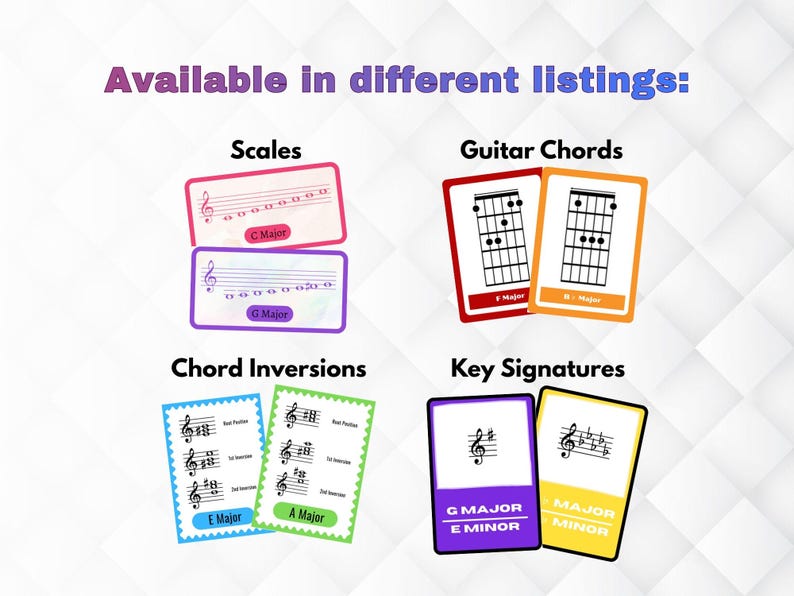 Colorful Music Note, Flashcards for Kids, Music Symbols, Printable ...