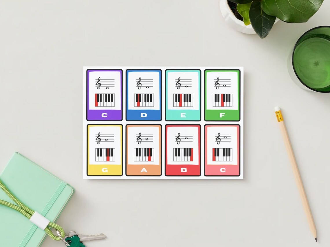 Colorful Music Note, Flashcards for Kids, Music Symbols, Printable ...
