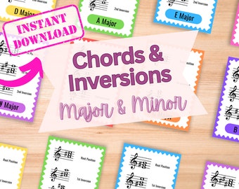 Chord Names Flashcards two Pack Great Learning Triads and Seventh ...