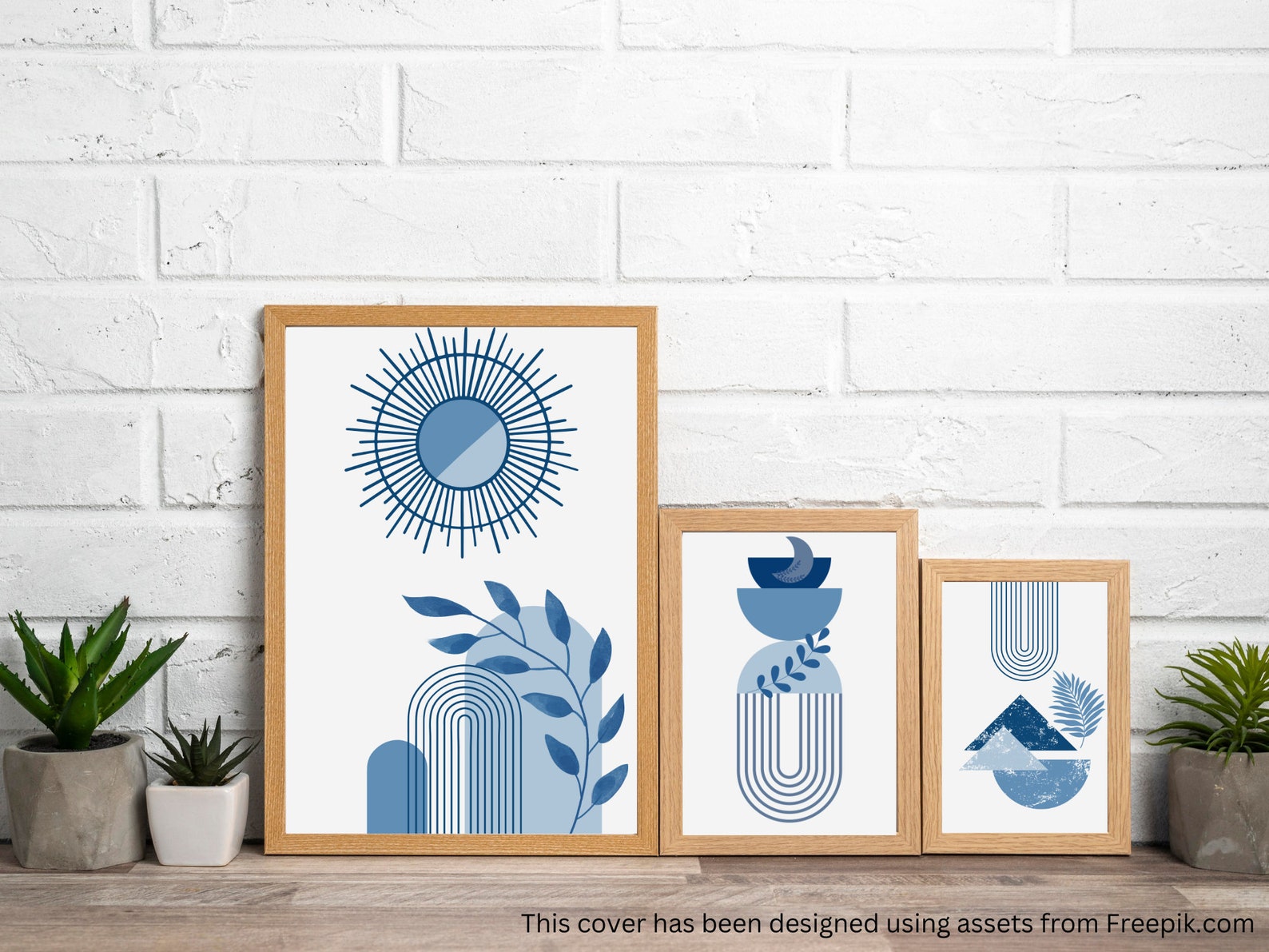 Mid-century Indigo Wall Art | Modern Indigo Artwork | Indigo Boho Wall ...