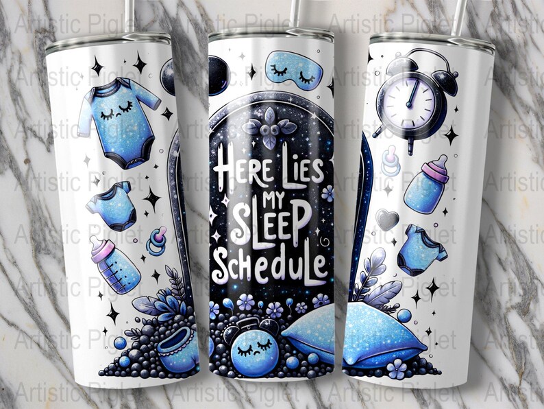 Cute New Boy Mom Design, Here Lies My Sleep Schedule 20 Oz Tumbler Wrap ...
