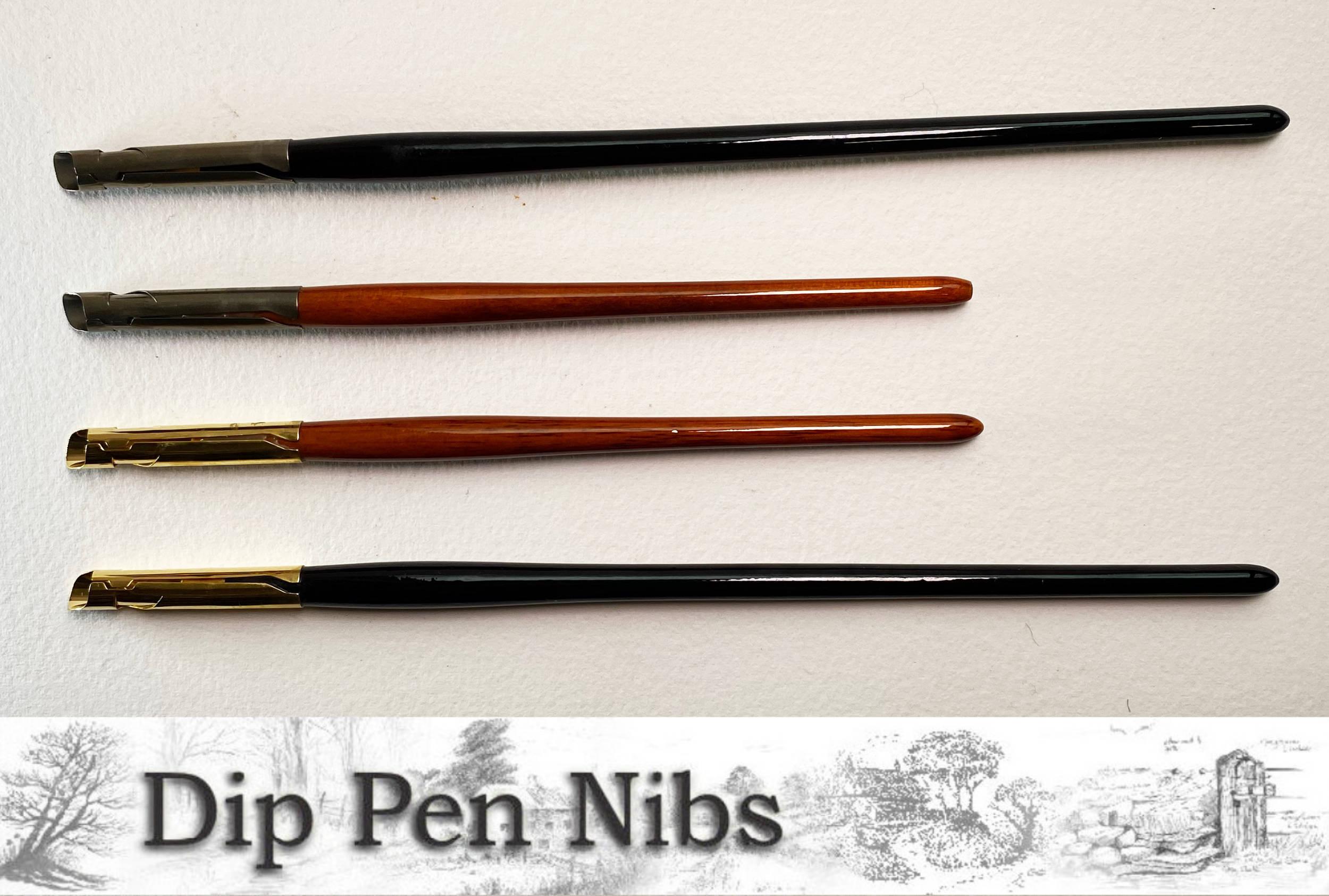 Wooden Dip Pen Nib Holders for Vintage Nibs Wood or Black Holder With ...