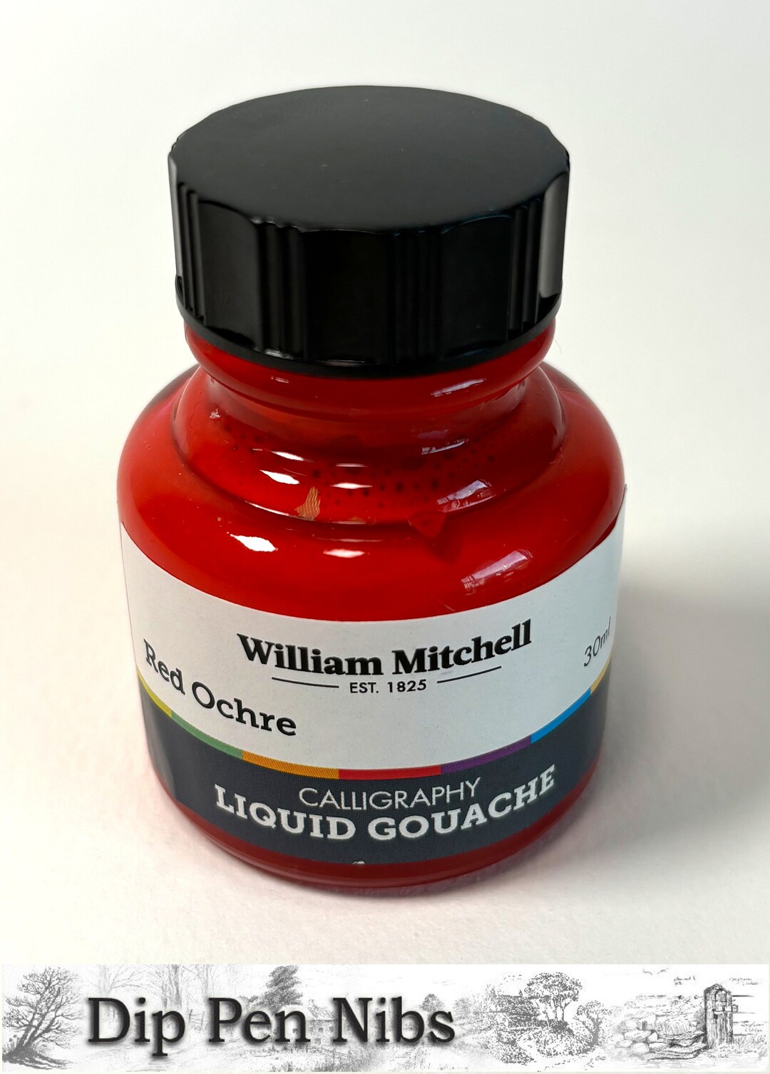 William Mitchell Calligraphy Liquid Gouache Red Ochre Ink 30ml Bottle ...