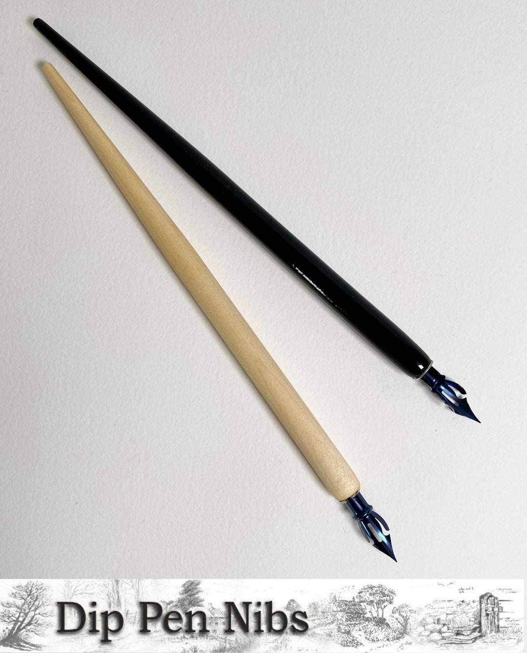Steno Shorthand Nib for Copperplate With Holder. Choose Black or Light ...