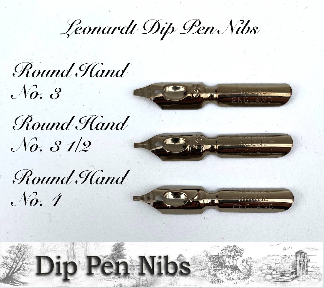 Leonardt Round Hand Square Cut Nibs No. 3, 3 1/2 & 4. Traditional ...