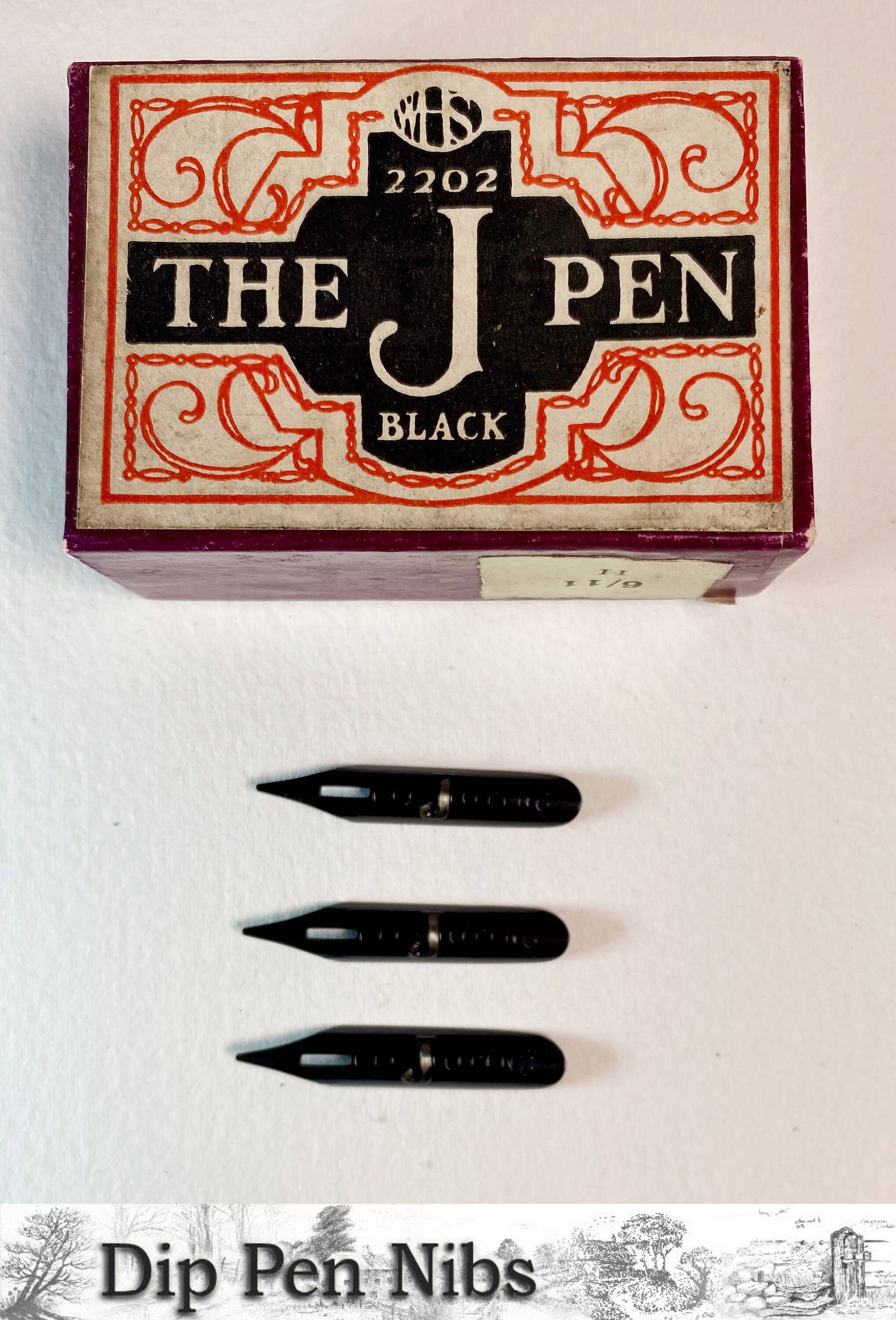 The J Pen 2202 Black by WHS. Square Cut Dip Pen Nibs X 3 or 5 - Etsy UK