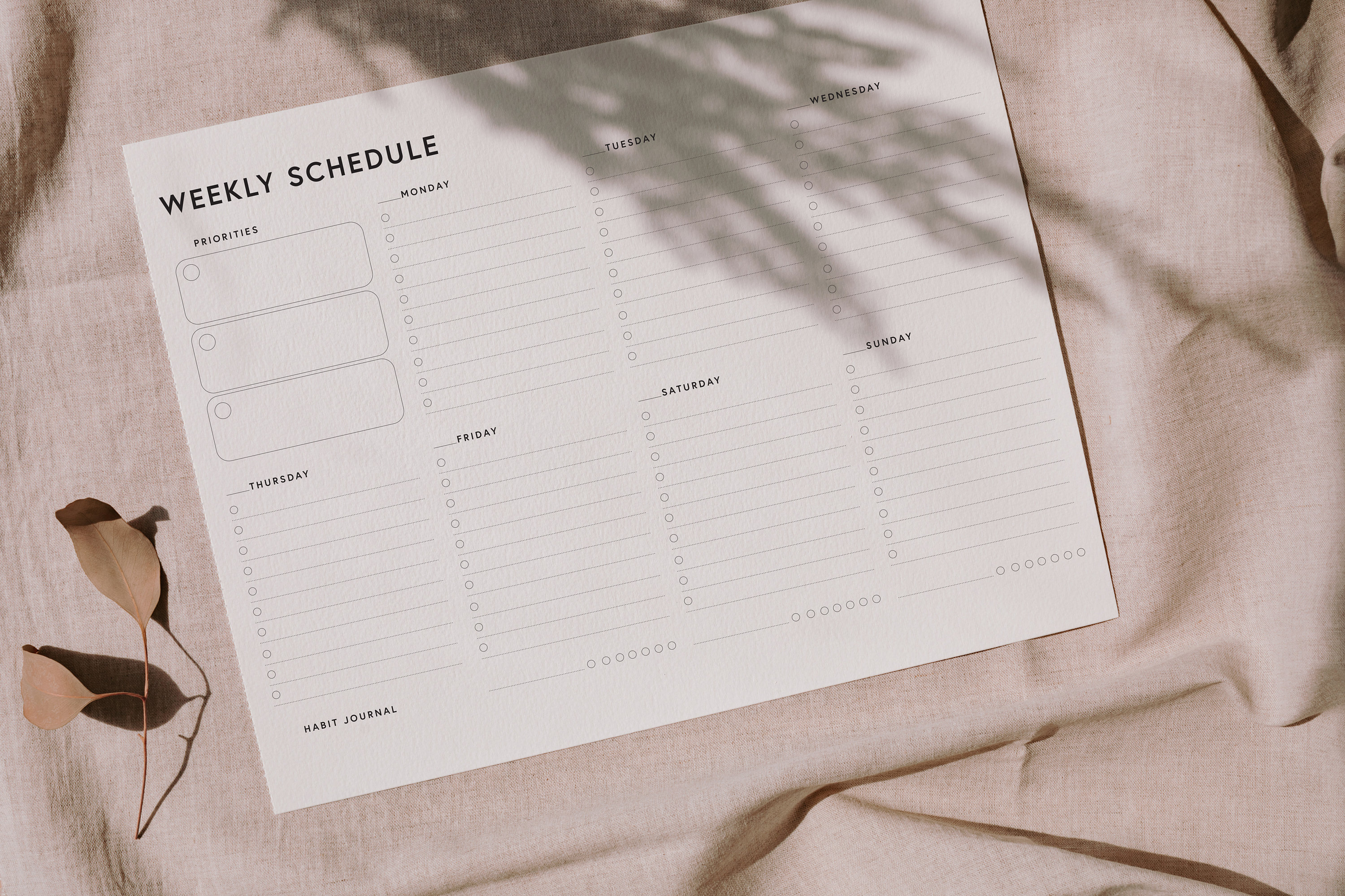WEEKLY SCHEDULE A4 - Etsy