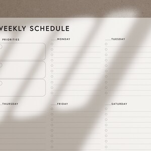 WEEKLY SCHEDULE A4 - Etsy