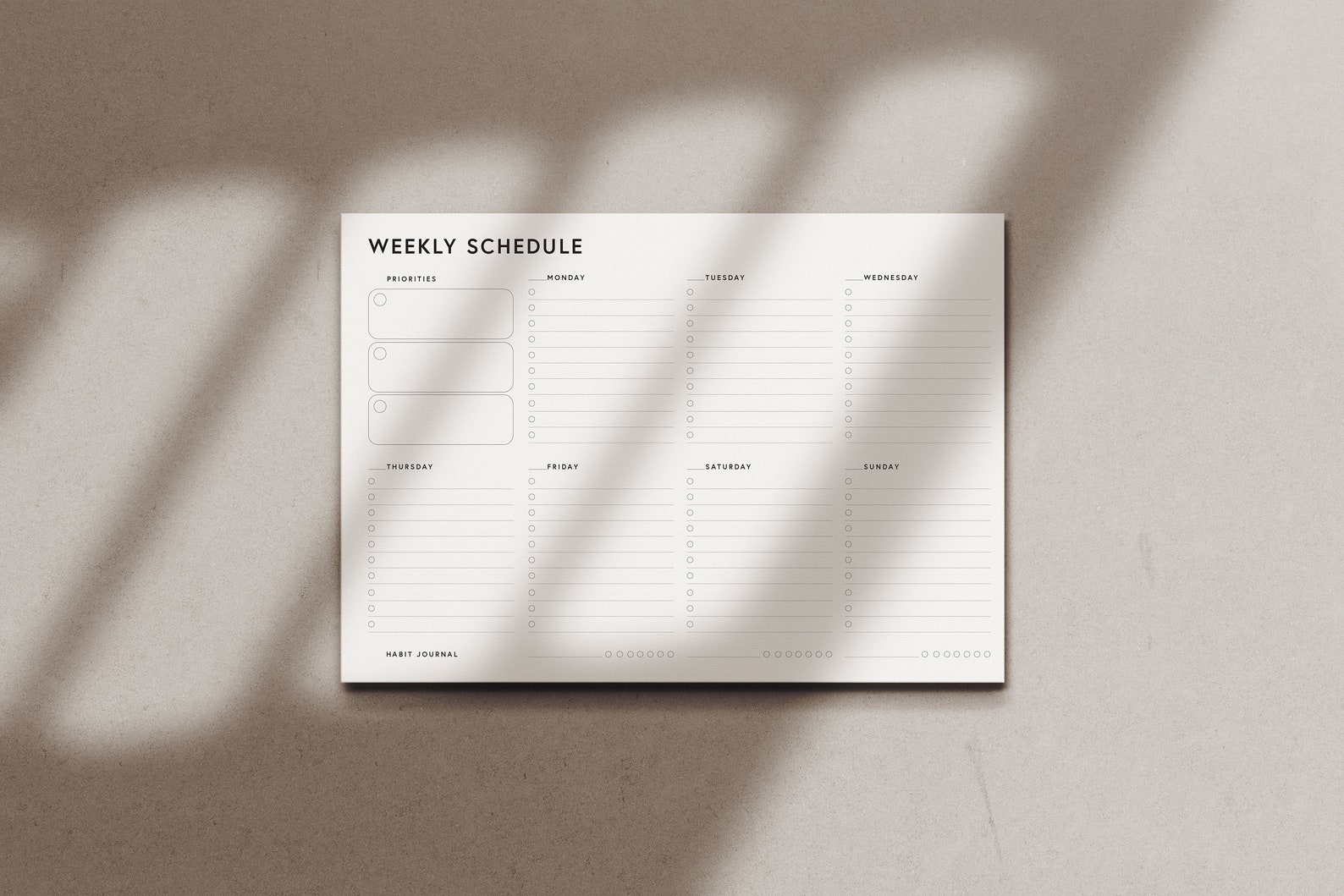 WEEKLY SCHEDULE A4 - Etsy