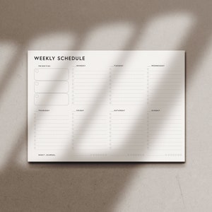WEEKLY SCHEDULE A4 - Etsy