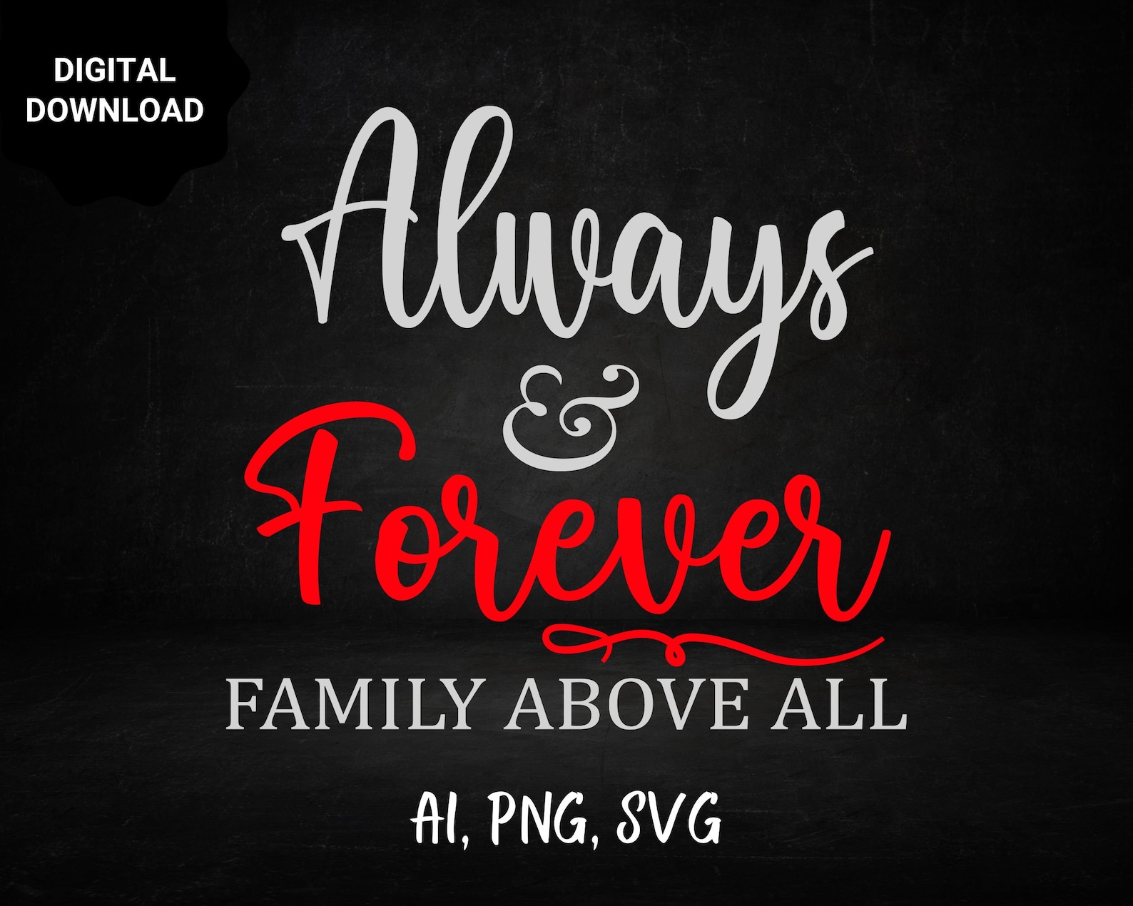 Always and Forever Family Above All Love SVG and Cut File,women and Men ...