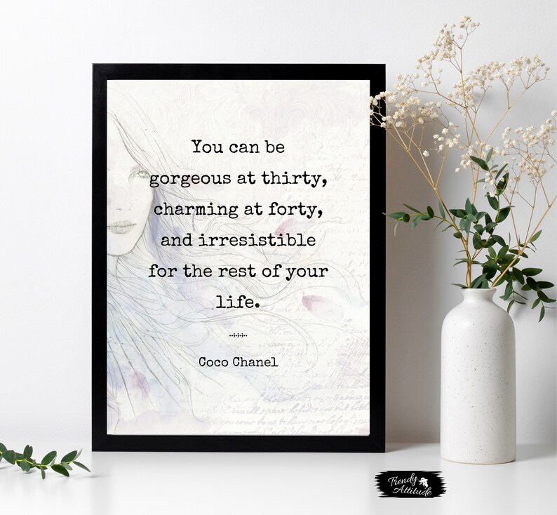 Coco Chanel Quote Wall Art - Irresistible for Life - Timeless Beauty ...