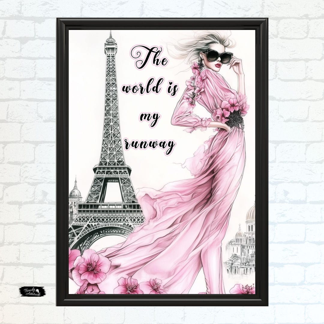 Coco Chanel Quote Poster - the World is My Runway - Paris Fashion Wall ...