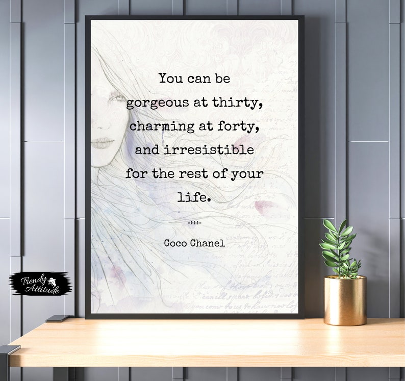 Coco Chanel Quote Wall Art Irresistible for Life Timeless Beauty ...