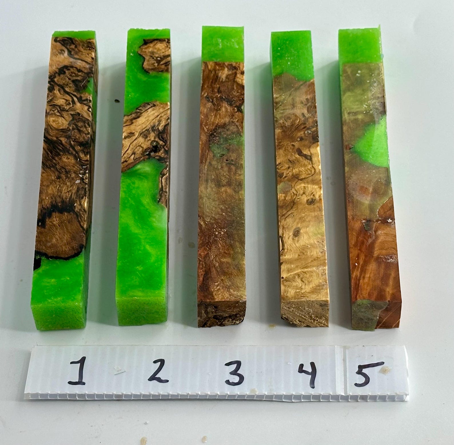 Pen Blanks- Stabilized Wood Burl With Green Mica Resin - Etsy