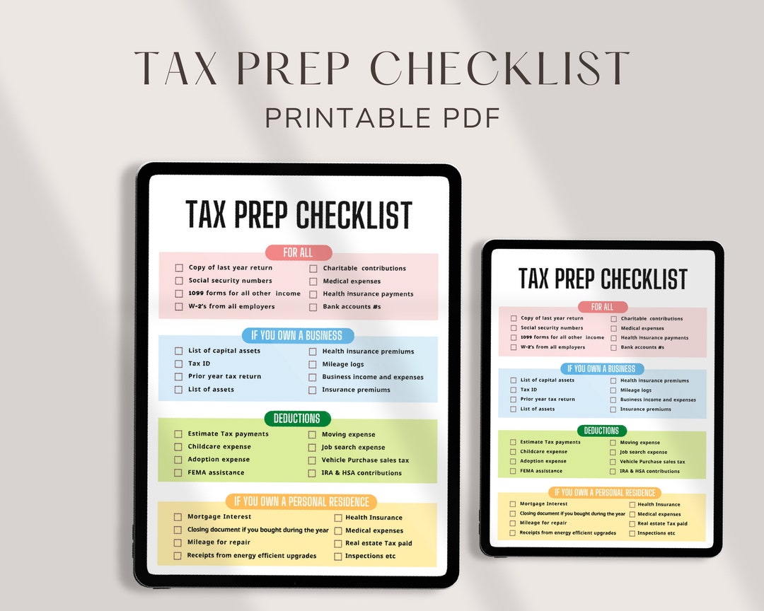 Small Business Tax Deductions Checklist Financial Tracker - Etsy