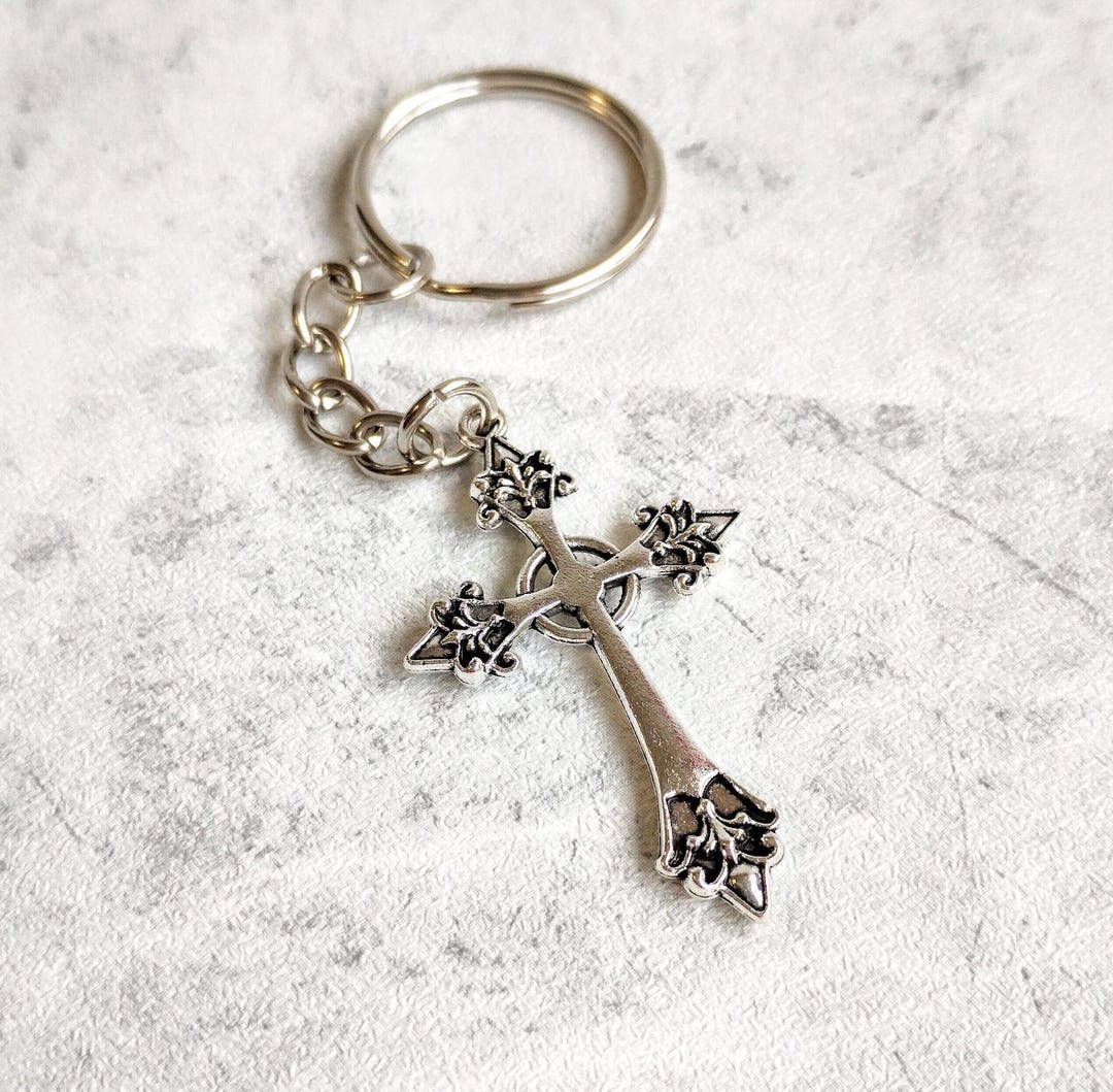 Cross Keychain, Holy Cross, Cross Earrings, Rosary, Jesus Keychain ...