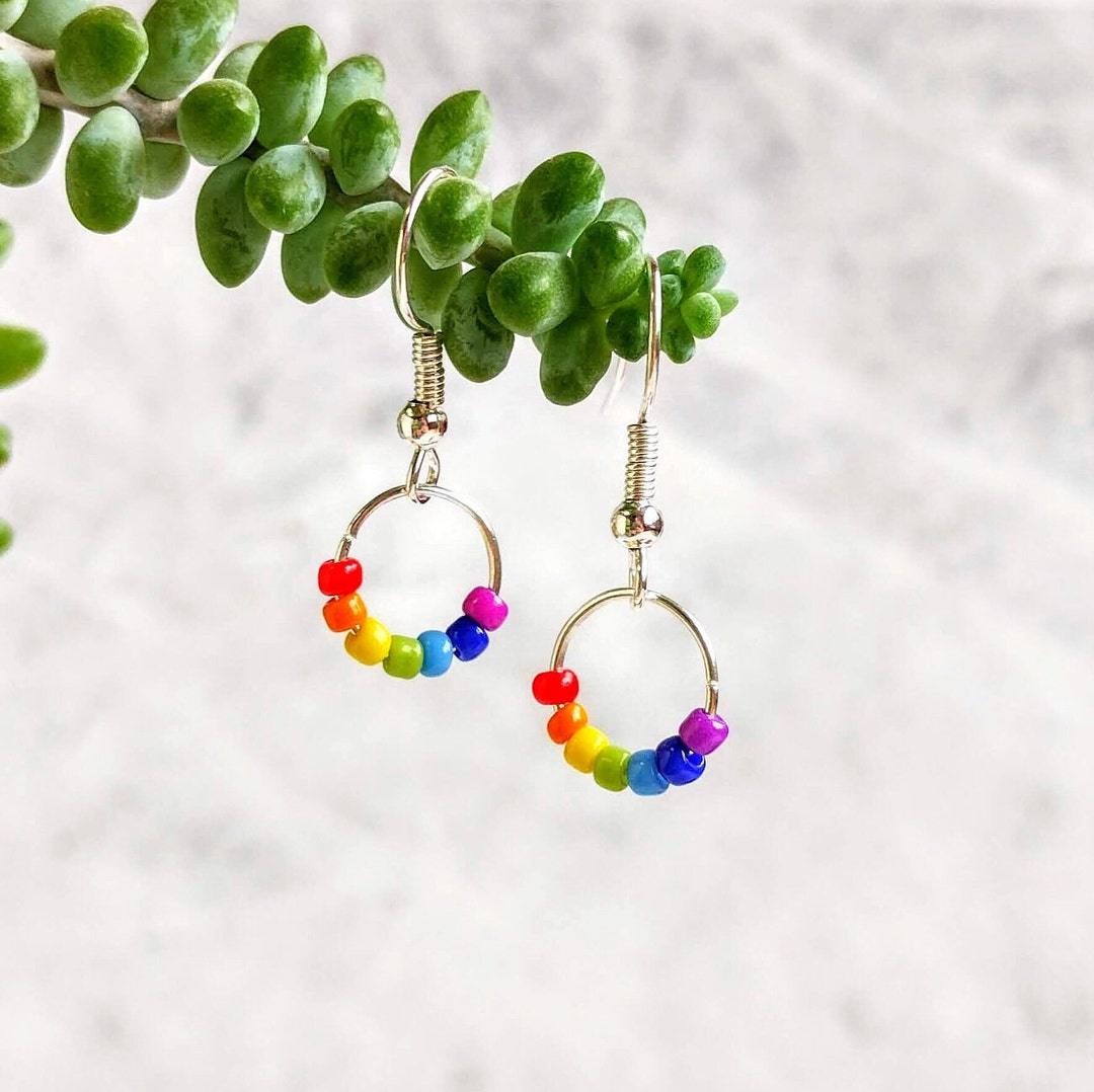 Mini Rainbow Drop Earrings, LGBTQ Earrings, Gay Pride Earrings, NHS ...