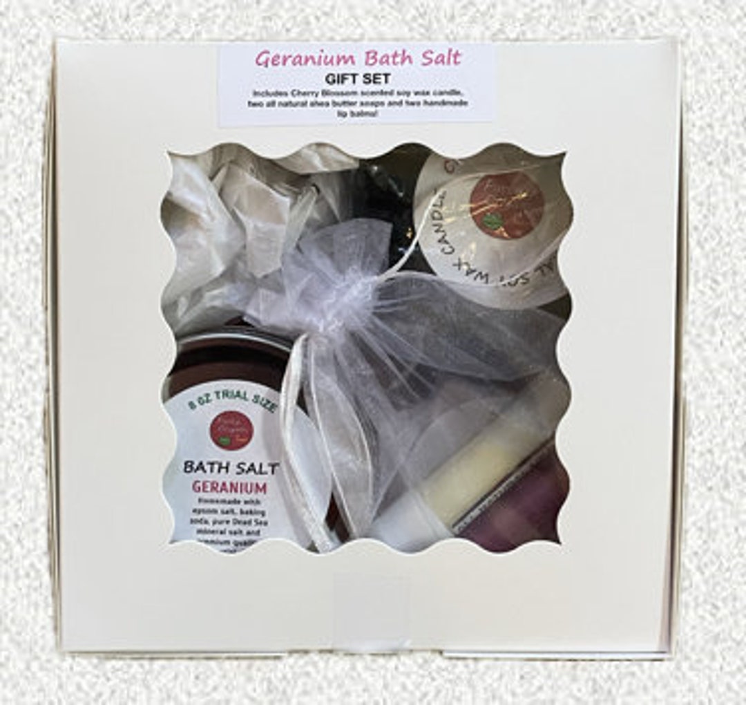 Geranium Bath Salt Gift Set - Etsy