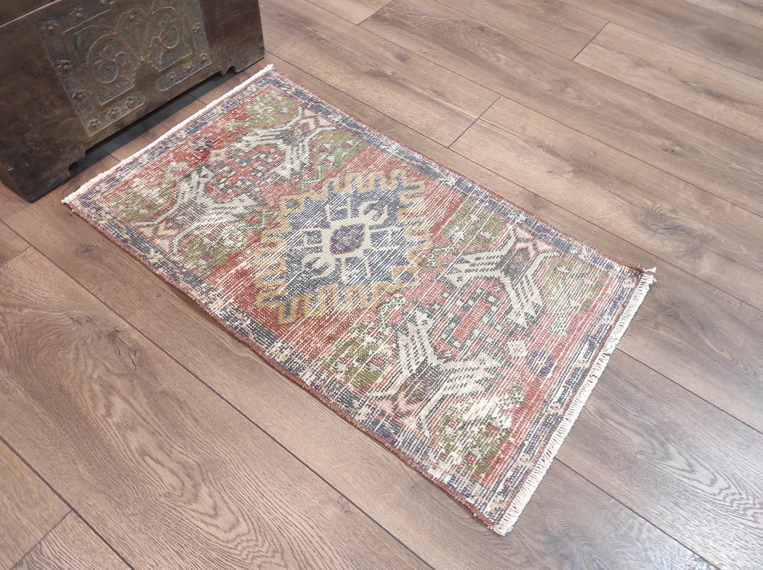 Small Anatolian Rug, Door Mat Rug, Mini Vintage Rug, Small Bohemian Rug ...
