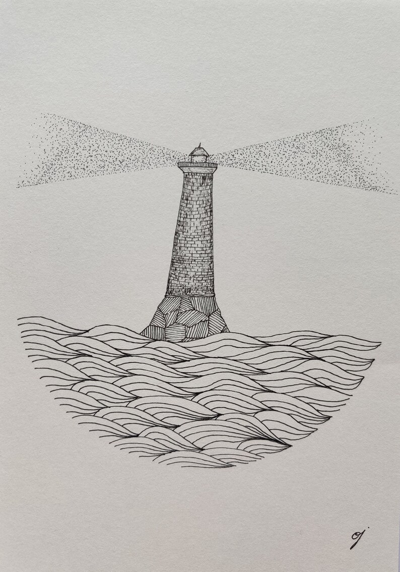 Minimalist Drawing With Liner, Pen, Unique, Handmade to Order ...