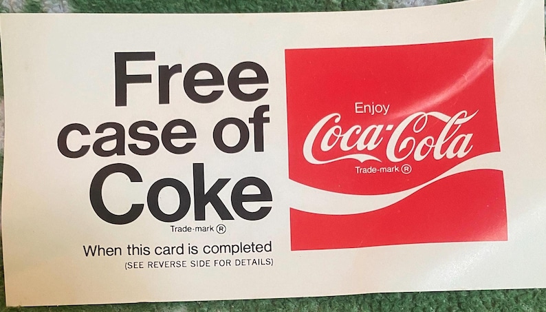 Vintage FREE Case of COKE Punch Card With Old Coca-cola Logo - Etsy