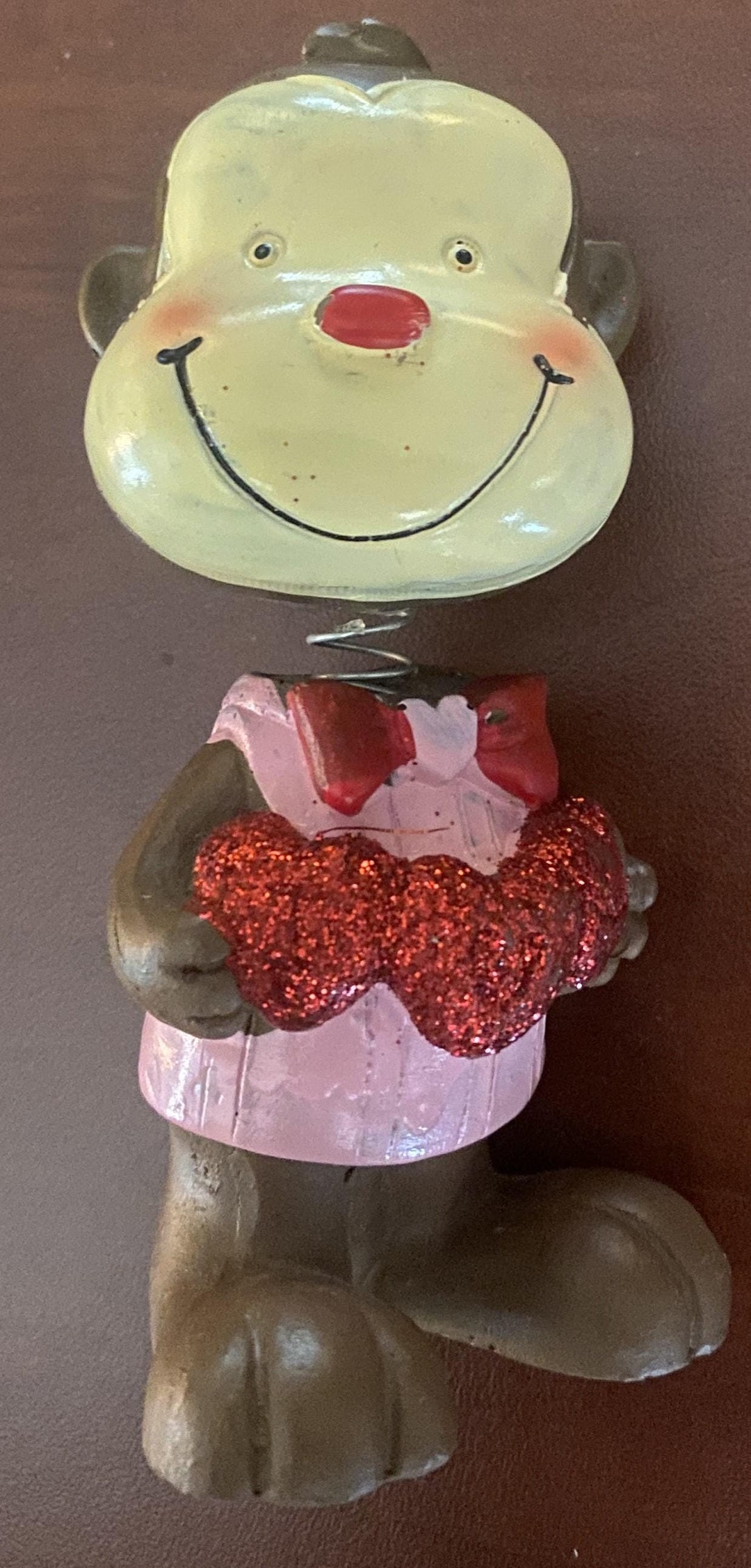 Valentine Monkey Bobblehead Holding Hearts - Etsy