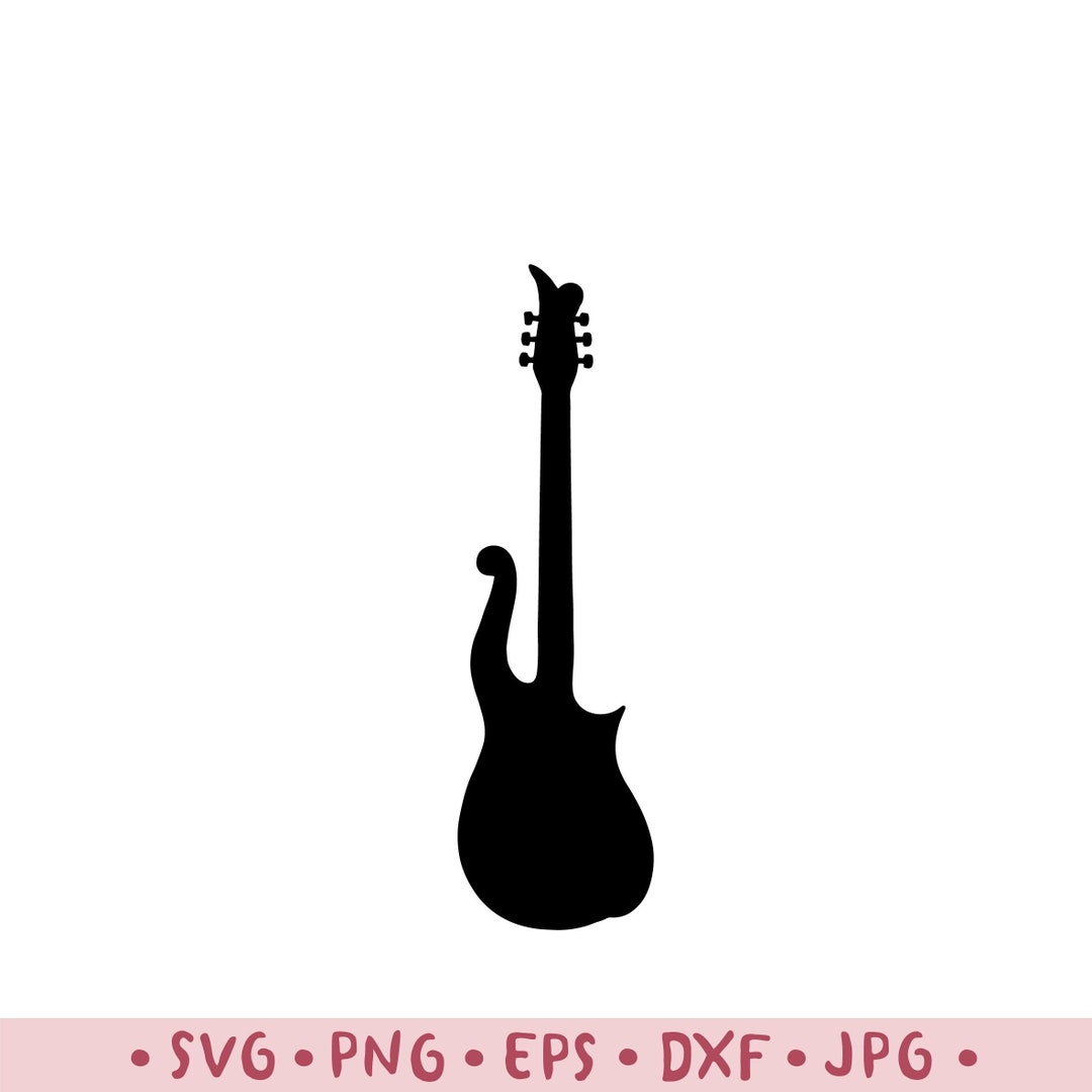 Celebrity Prince Cloud Guitar in Black Silhouette Cutting Files Svg ...