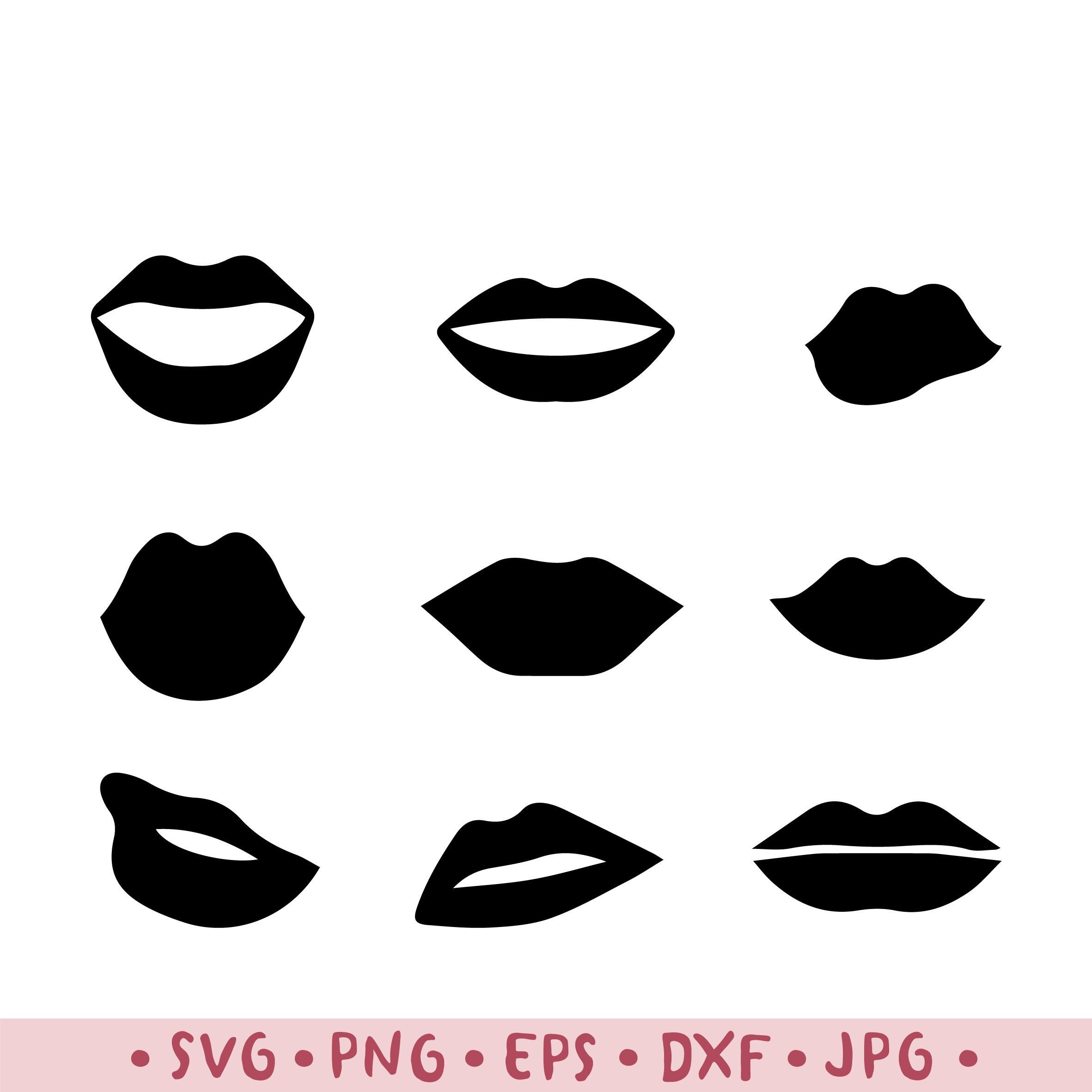 LABIOS SVG / Silueta negra de labios svg / despedida de - Etsy México