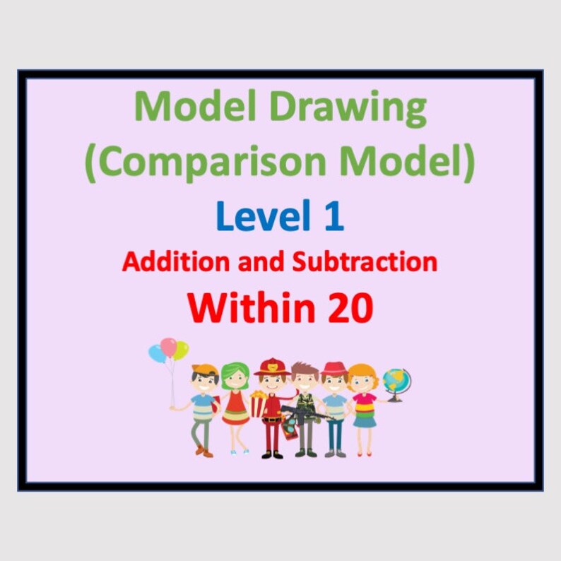 Singapore Math Model Drawing (comparison Model) Within 20 - Etsy