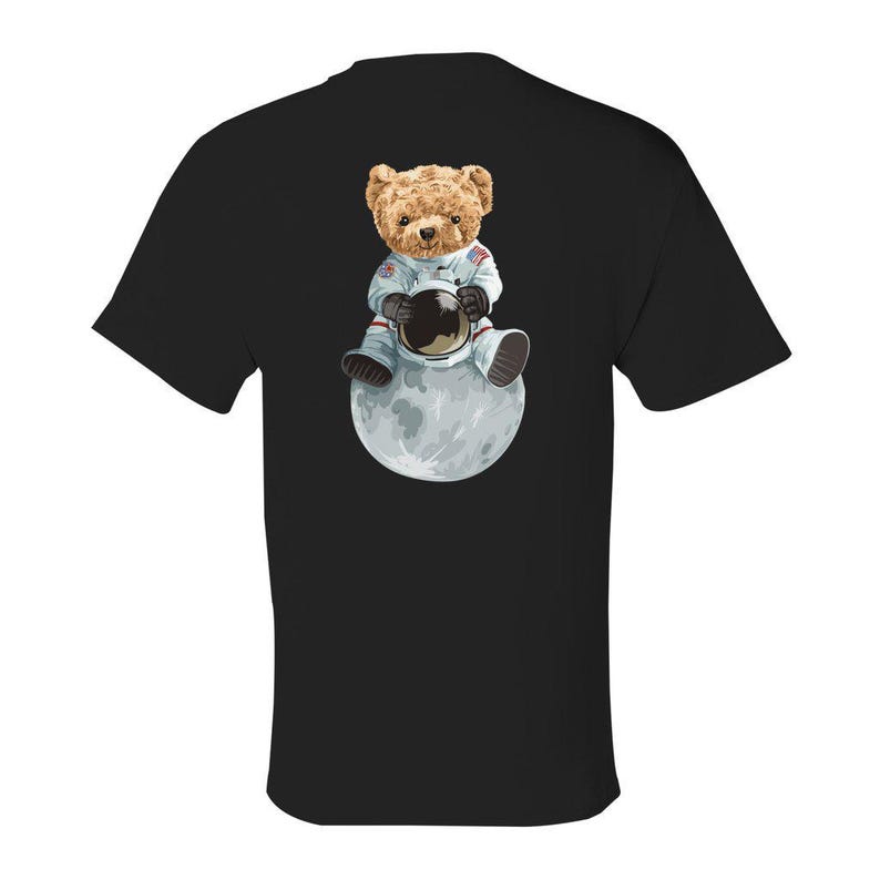 Astronaut Teddy Bear on the Moon, NASA Bear, Champion Tshirt, Space Explorer, Galactic Teddy ...